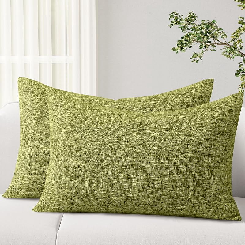 Lumbar Pillow Covers 12x20 Rectangle Linen Throw Pillows Decorative ...