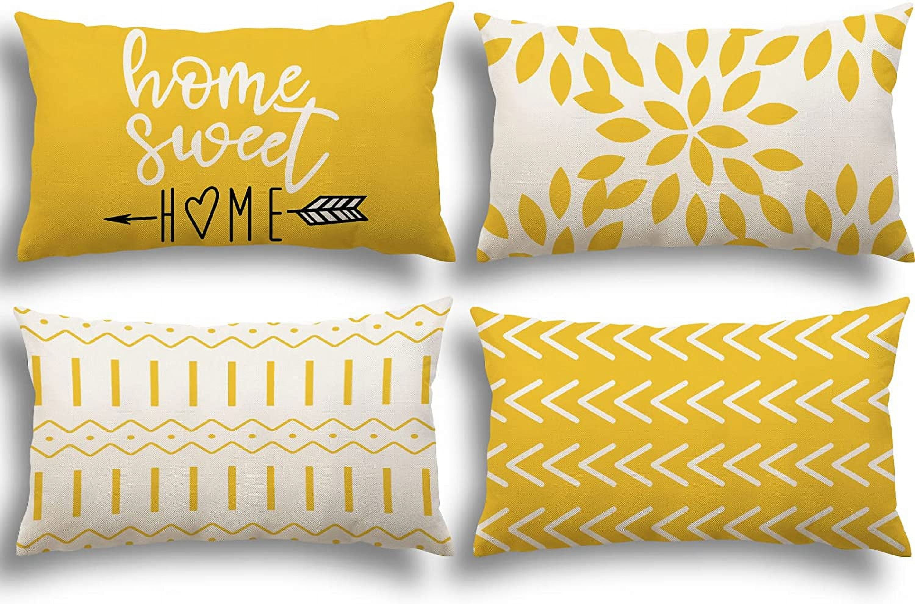 Lumbar Pillow Covers 12x20 Set of 4, Modern Sofa Throw Pillow Cover ...