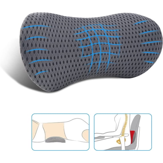 Lumbar Pillow, Memory Foam Support Pillow for Office Chair and Car Seat ...