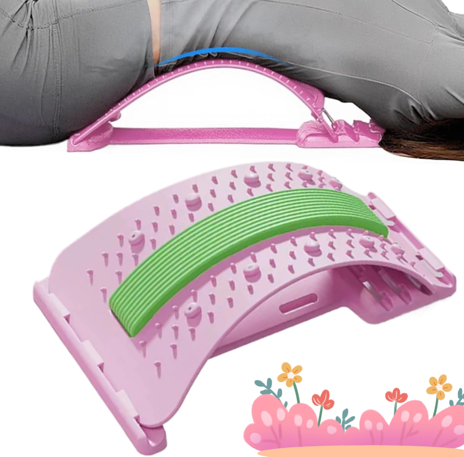 Lumbar Spine Corrector - 3-Level Height Adjustable Back Stretch Board ...