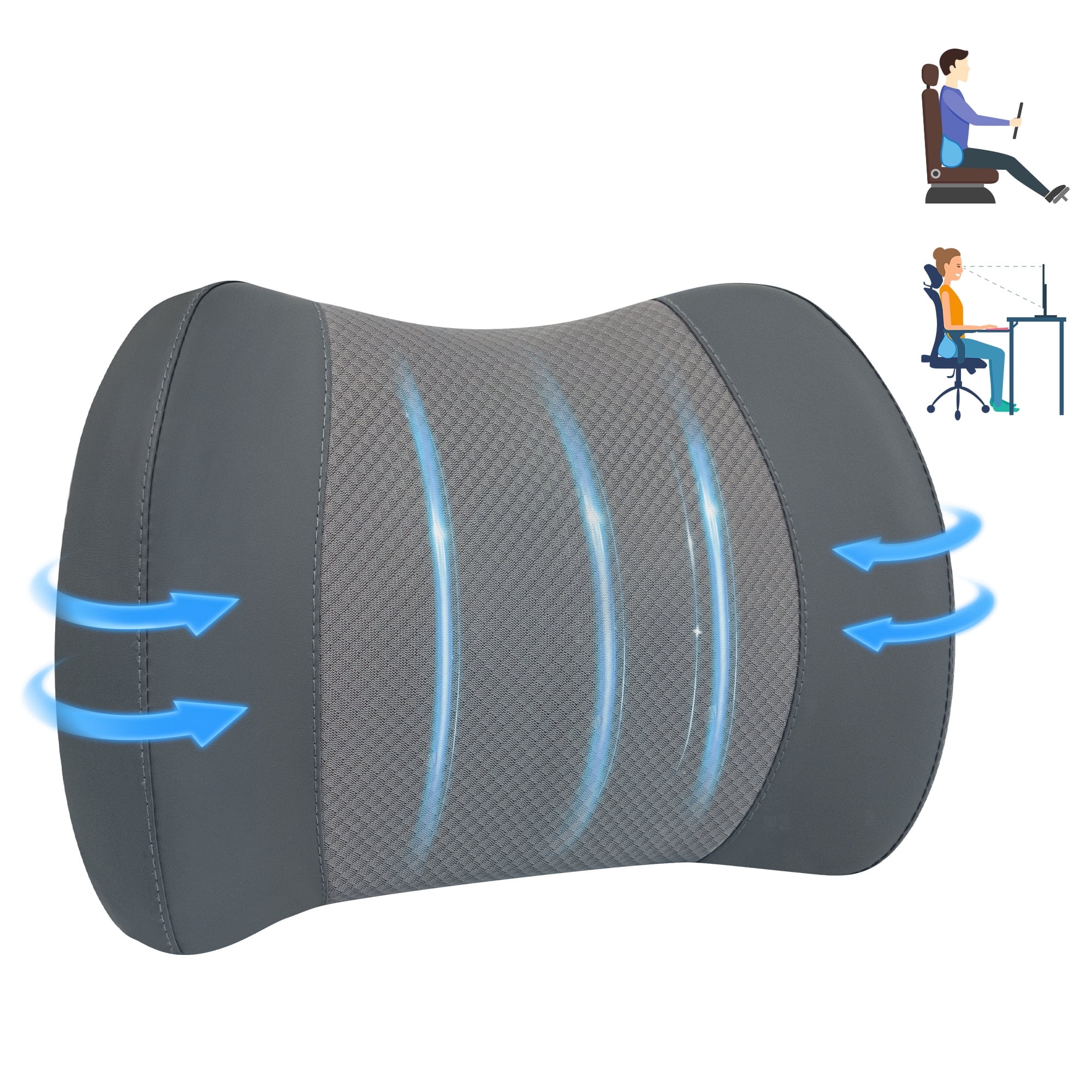 Lumbar Support Pillow for Car, Memory Foam Lumbar Pillow for Lower Back ...