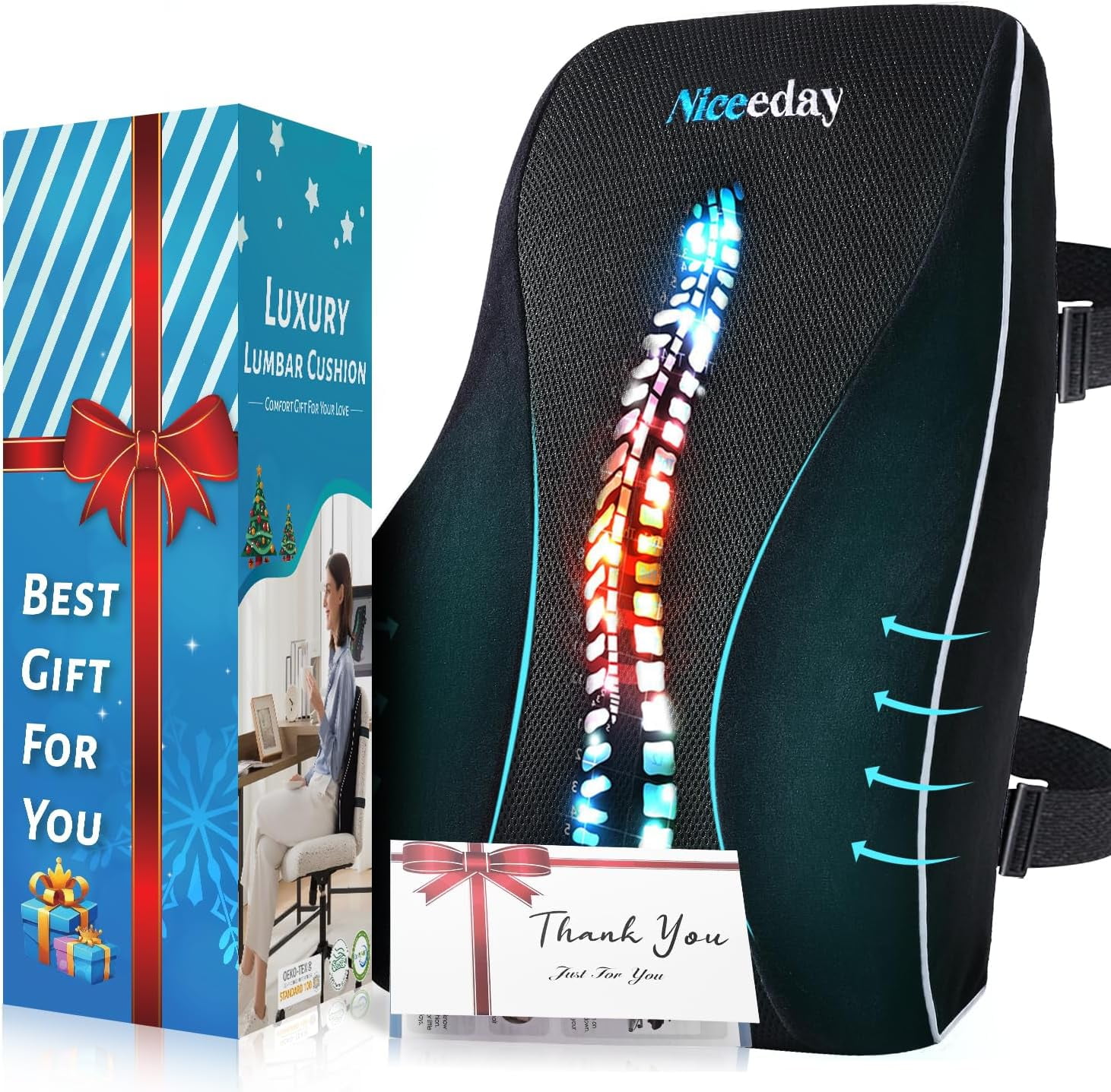 Lumbar Support Pillow for Office Chair Car, Gaming Chair Lower Back ...