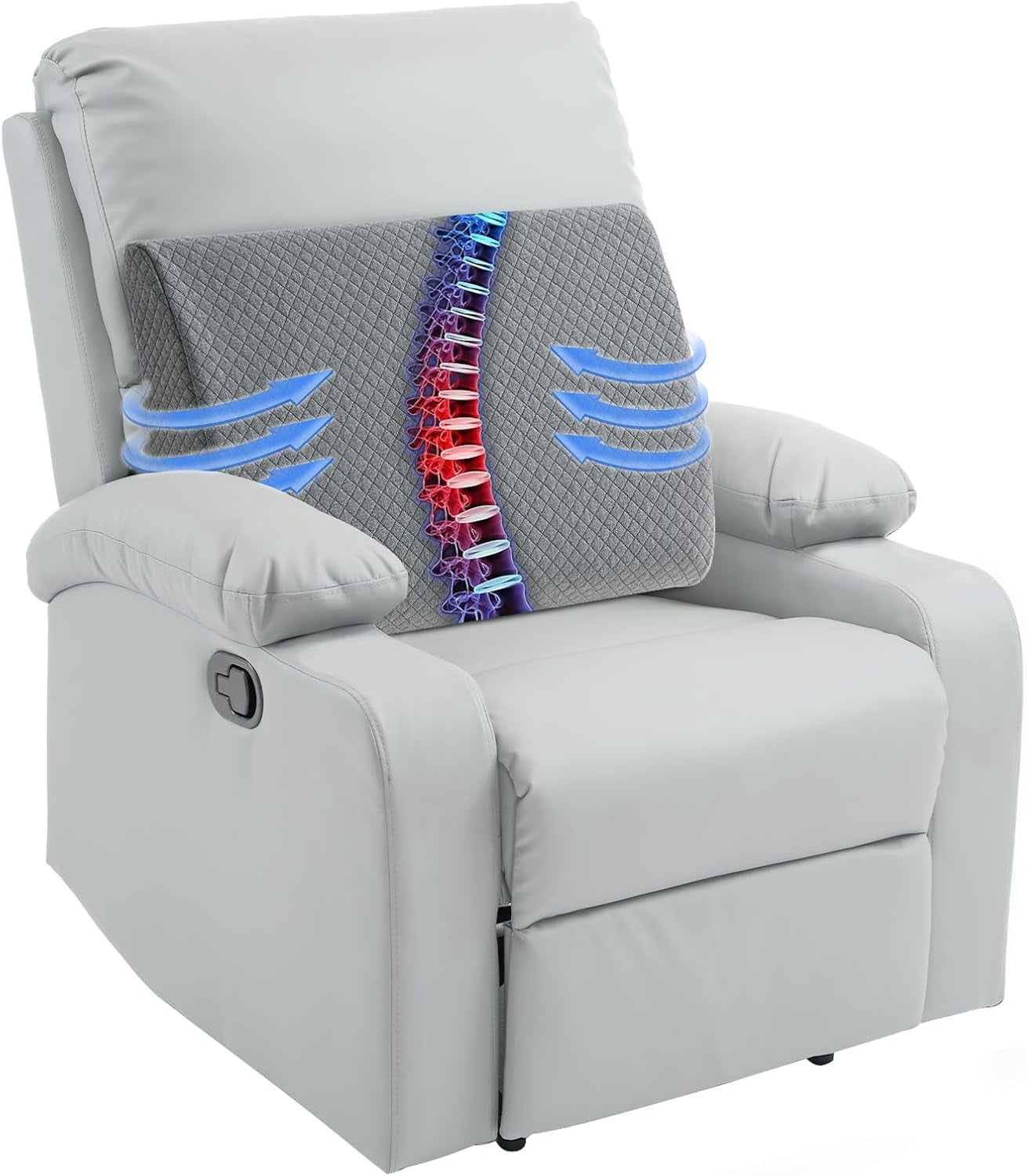 Lumbar Support Pillow for Recliner Chair, Memory Foam Back Support ...