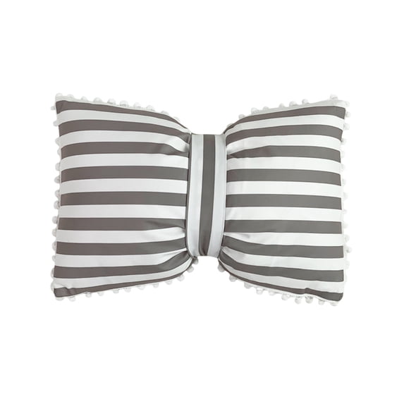 Lumbar Support Pillow with Velvet Fabric and Detachable Bow for Living ...