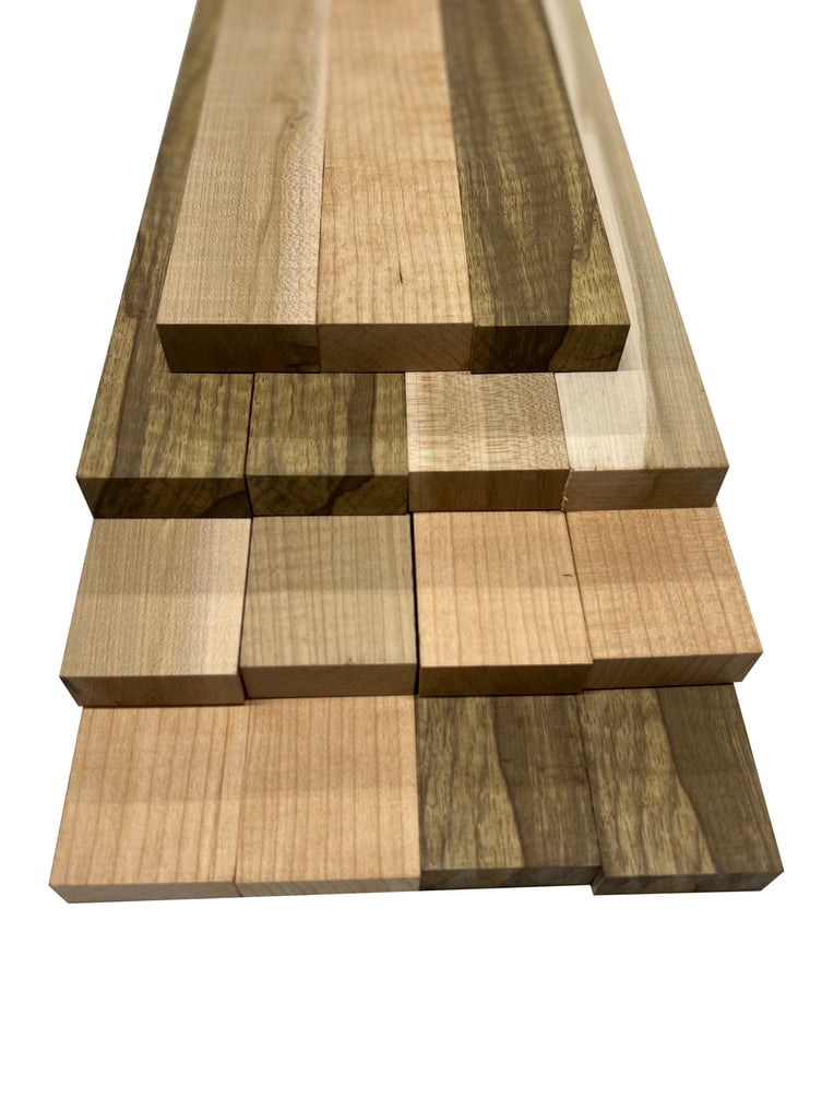 Lumber Board Combo 3/4" x 2" (15 Piece) - Cherry, Ambrosia, Black Limba ...