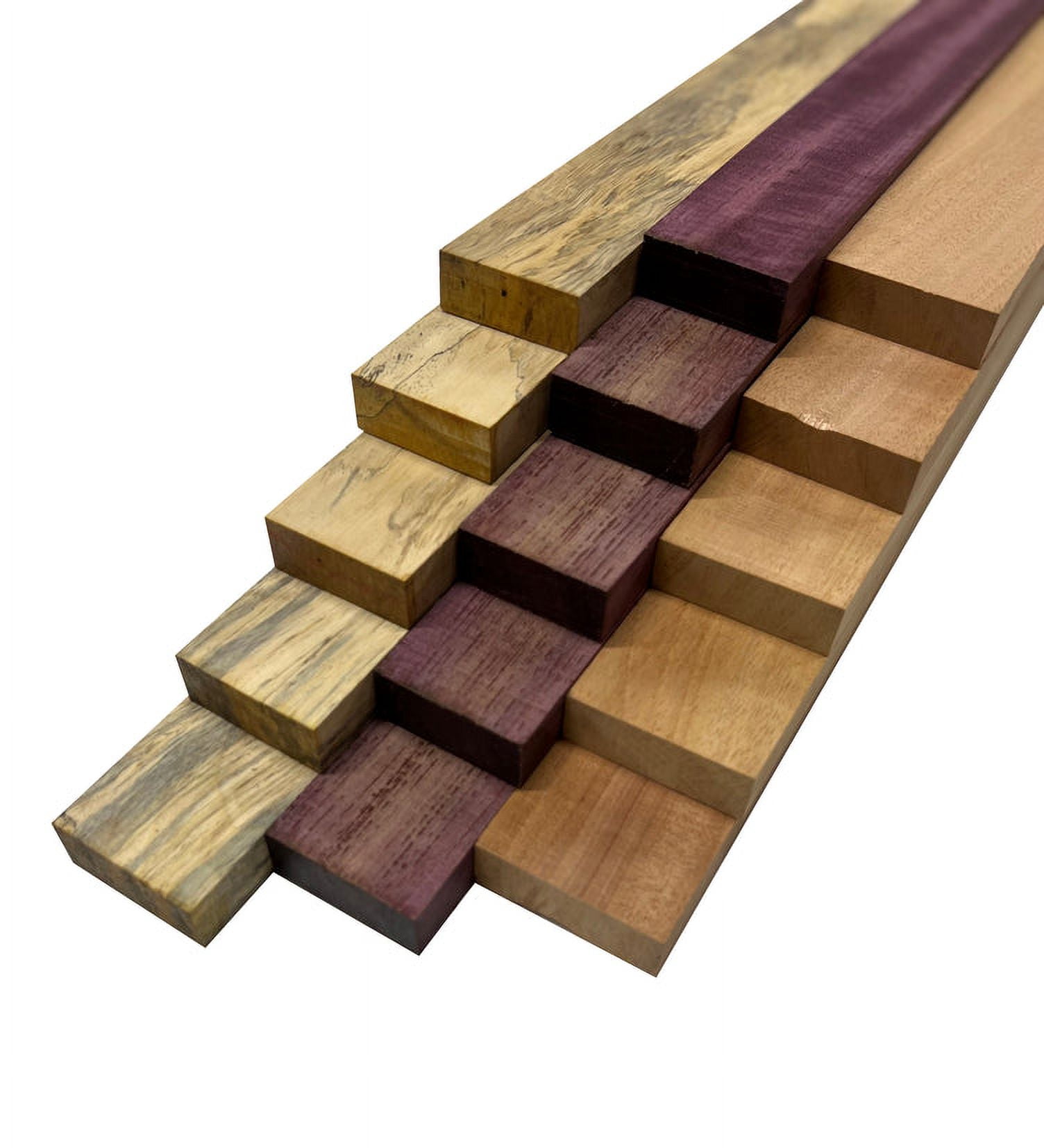 Lumber Board Combo 3/4" x 2" (15 Piece) - Spalted Tamarind, Purple ...