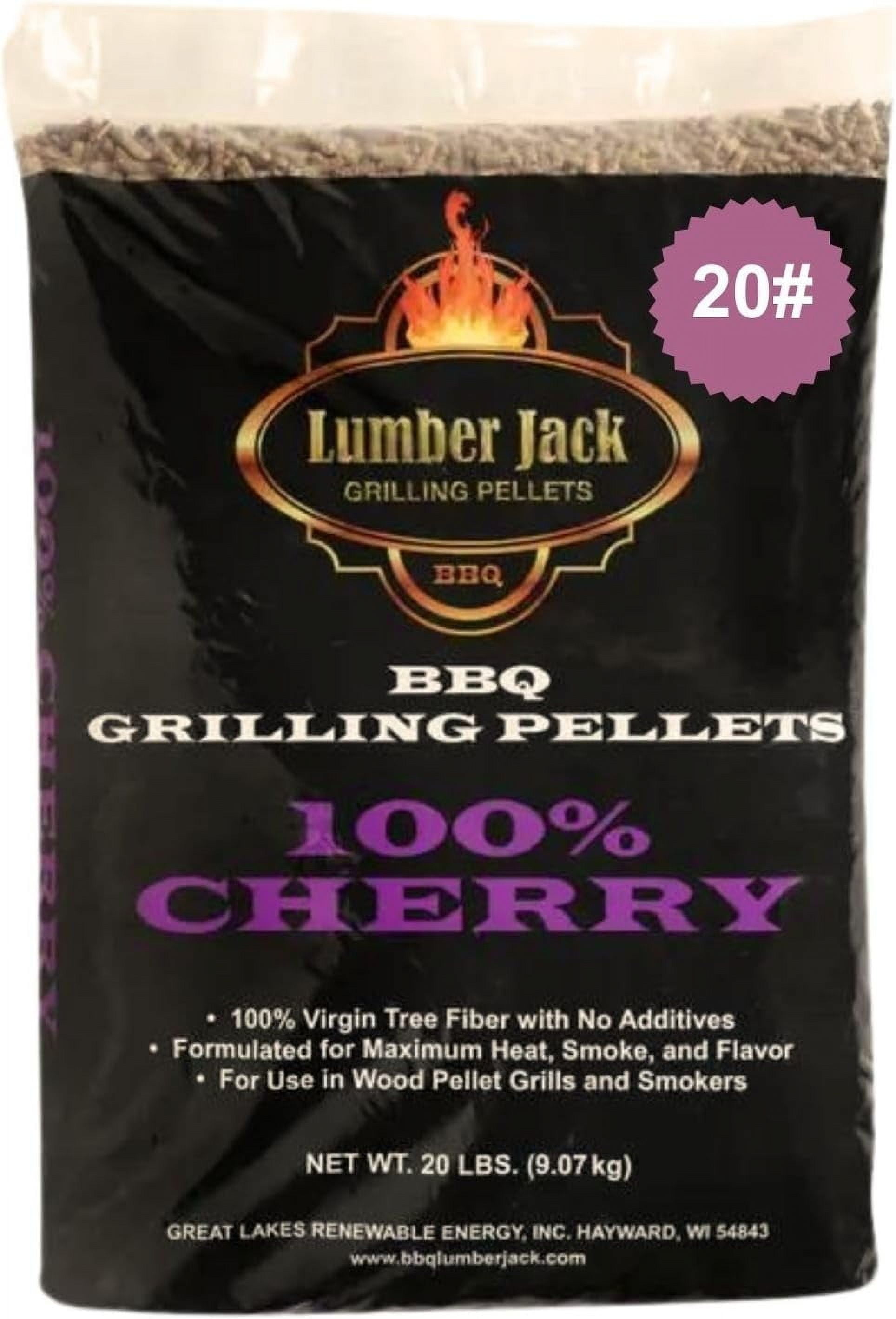 Lumber Jack 100 Percent Cherry Wood BBQ Grilling Pellets, 20-Pound Bag ...