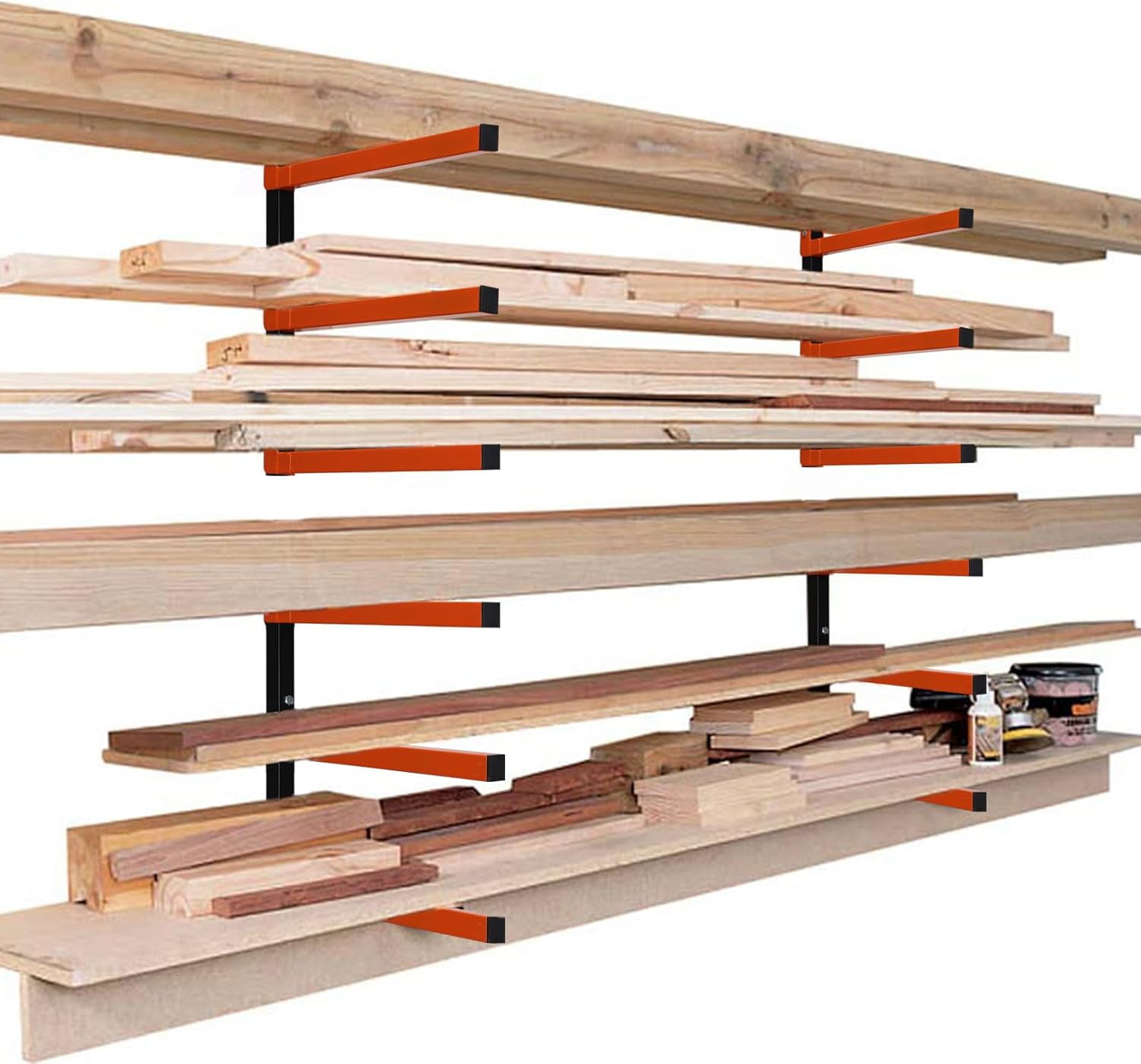Lumber Rack for Wall Storage, Wall Mount Organization and Wood Storage ...