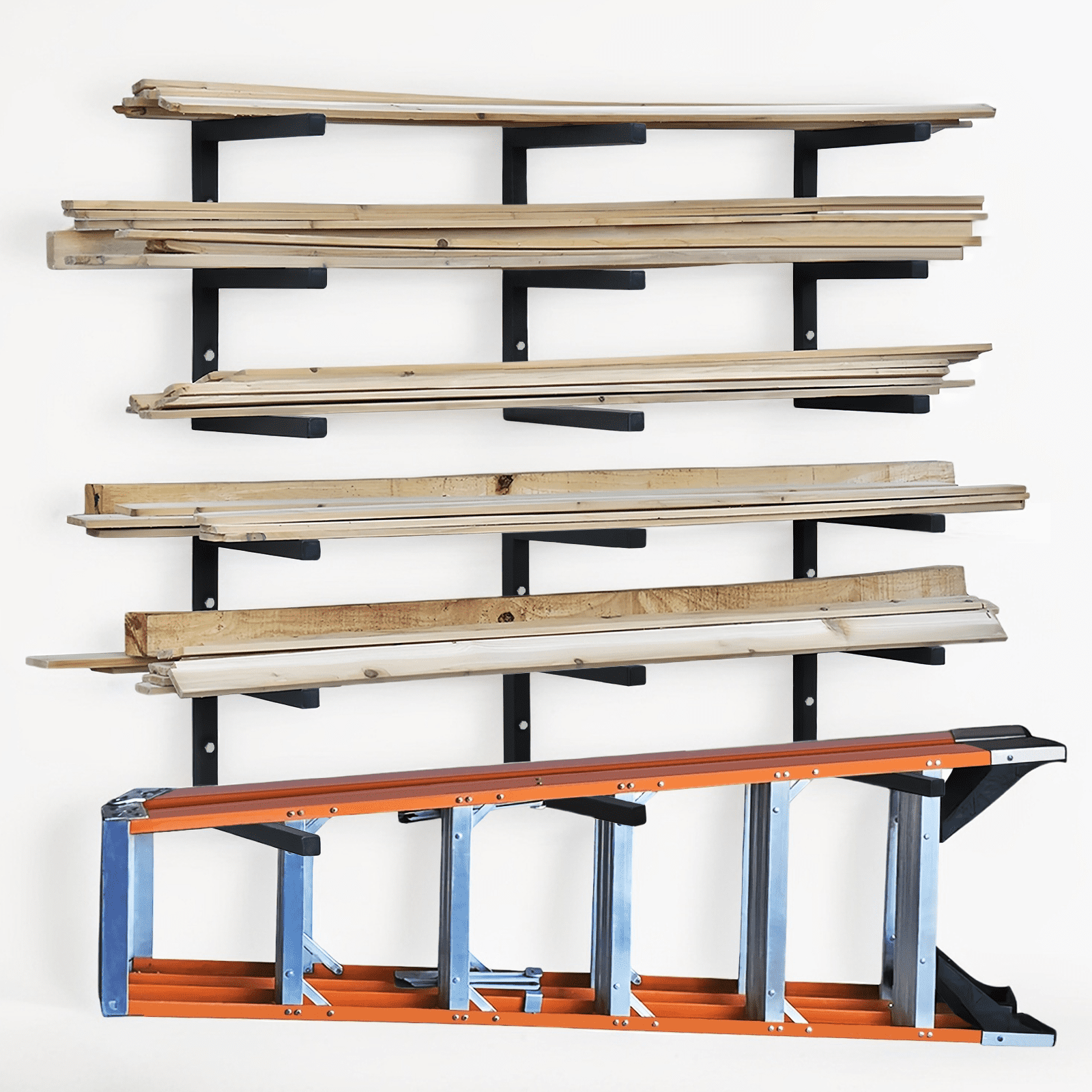 Lumber Rack Wood Storage Racks with 3 Level, Garage Wood Organizer ...