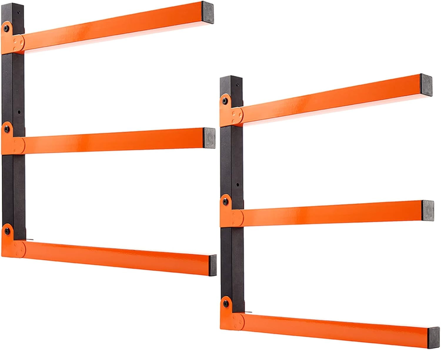 Lumber Storage Metal Rack, 3-Level Wall Mount Wood Rack Organizer ...