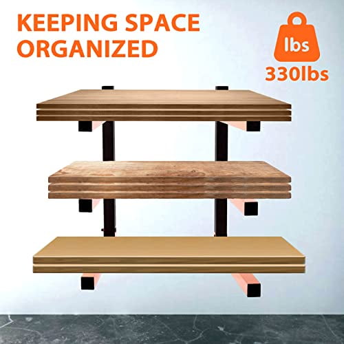 Lumber Storage Metal Rack, 3-Level Wall Mount Wood Rack Organizer ...