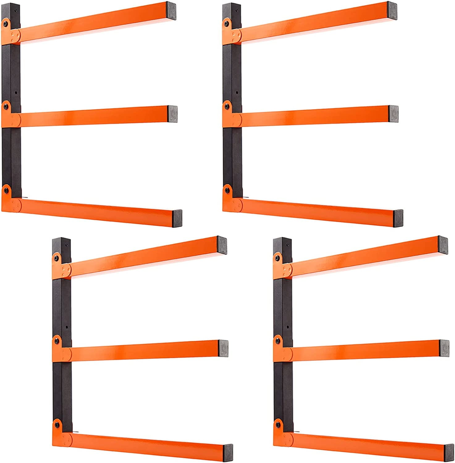 Lumber Storage Metal Rack, 3-Level Wall Mount Wood Rack Organizer ...