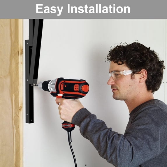 Lumber Storage Metal Rack, 3-Level Wall-Mounted Organizer and Wood Rack ...