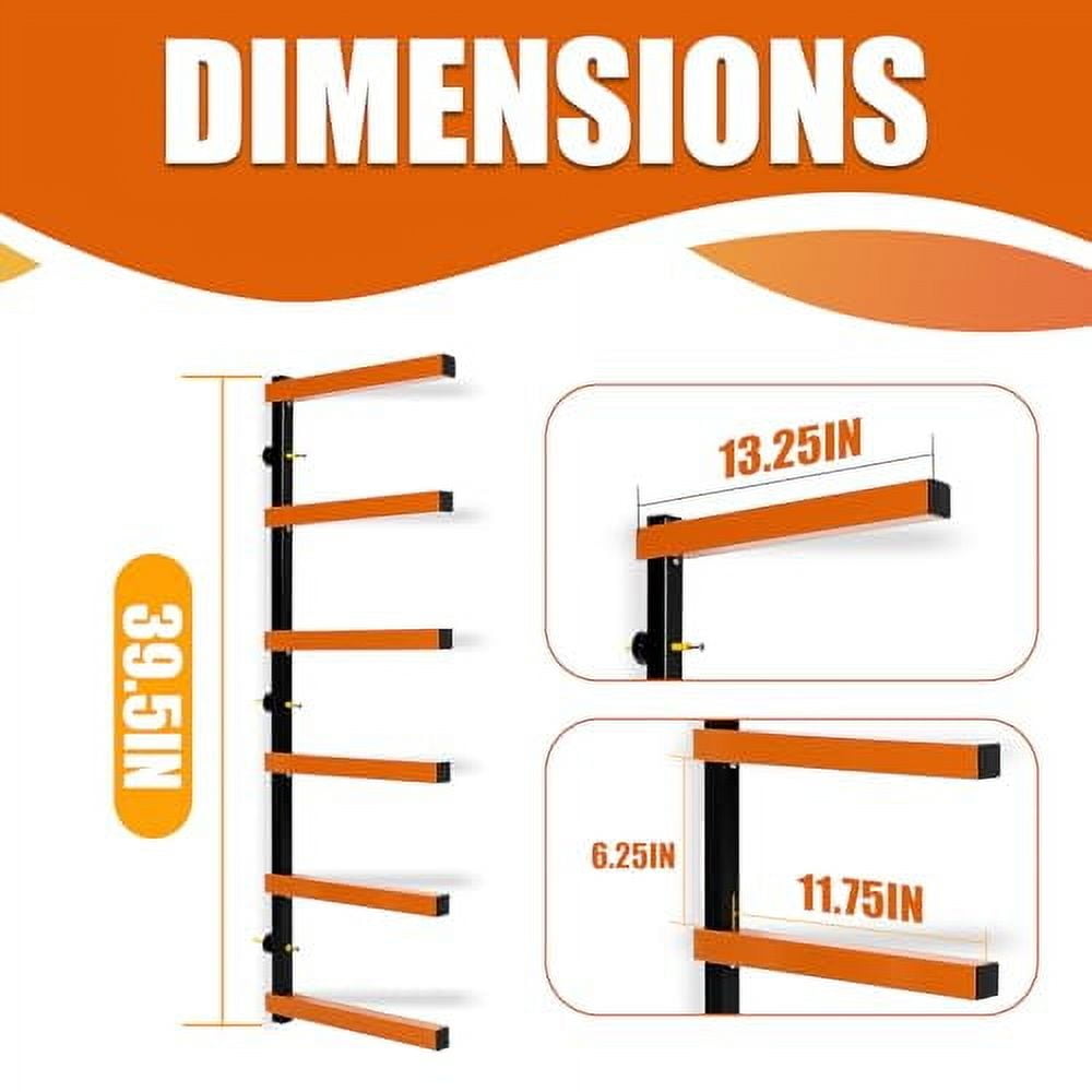Lumber Storage Rack Board Basement Storage Wall Mounted Rack Max 600 lb ...