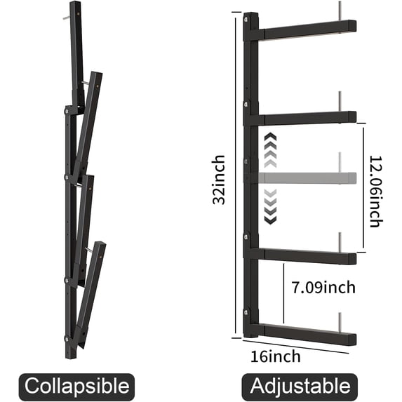 Lumber Storage Rack, Upgrade Cantilever Folding Lumber Rack Wall Mount ...