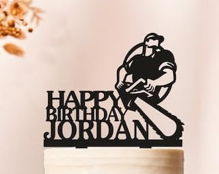 Lumberjack Birthday Cake Topper,Woodworker Cake Topper,Chainsaw Cake ...