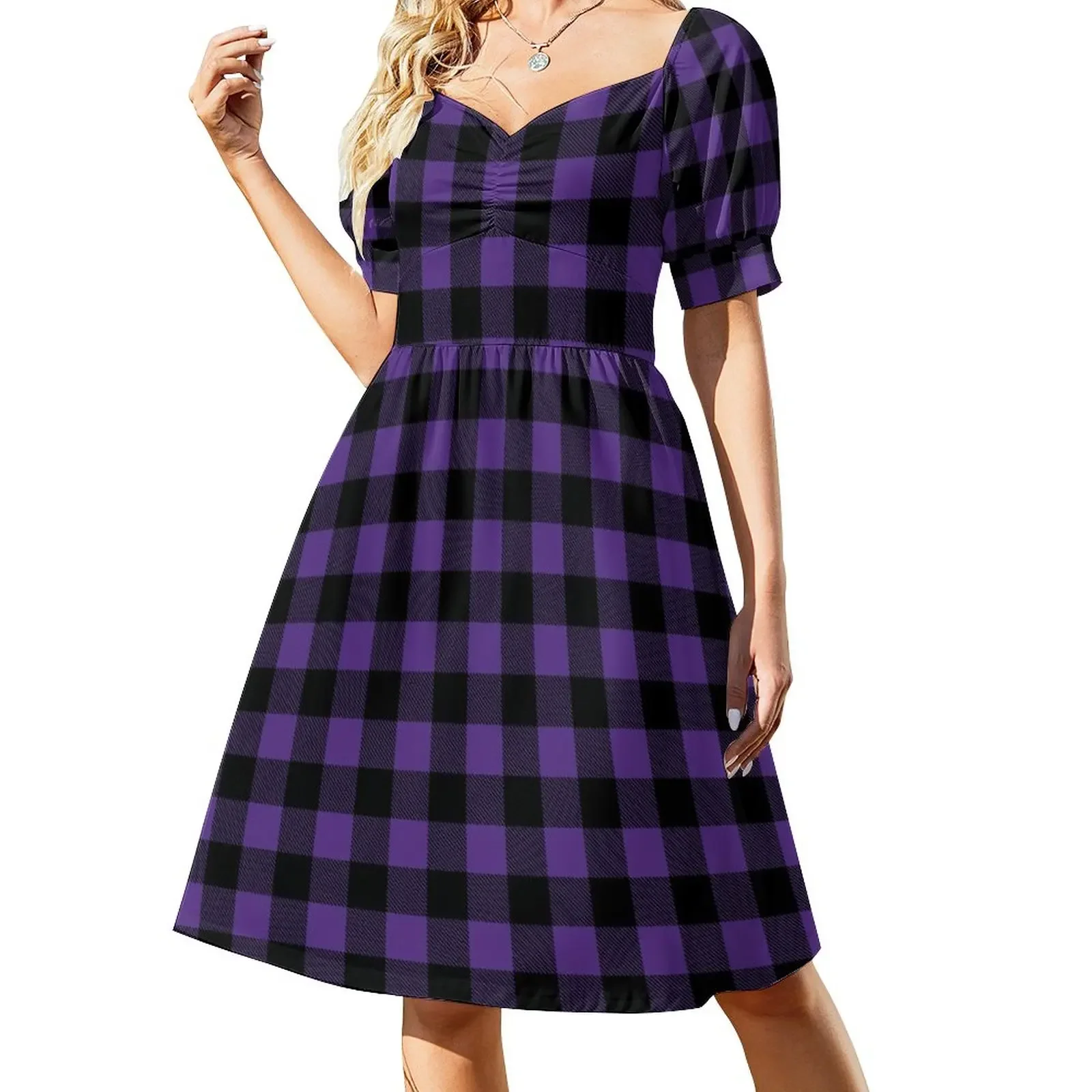 Lumberjack - Purple/Black Short-Sleeved Dress elegant dress dress women ...
