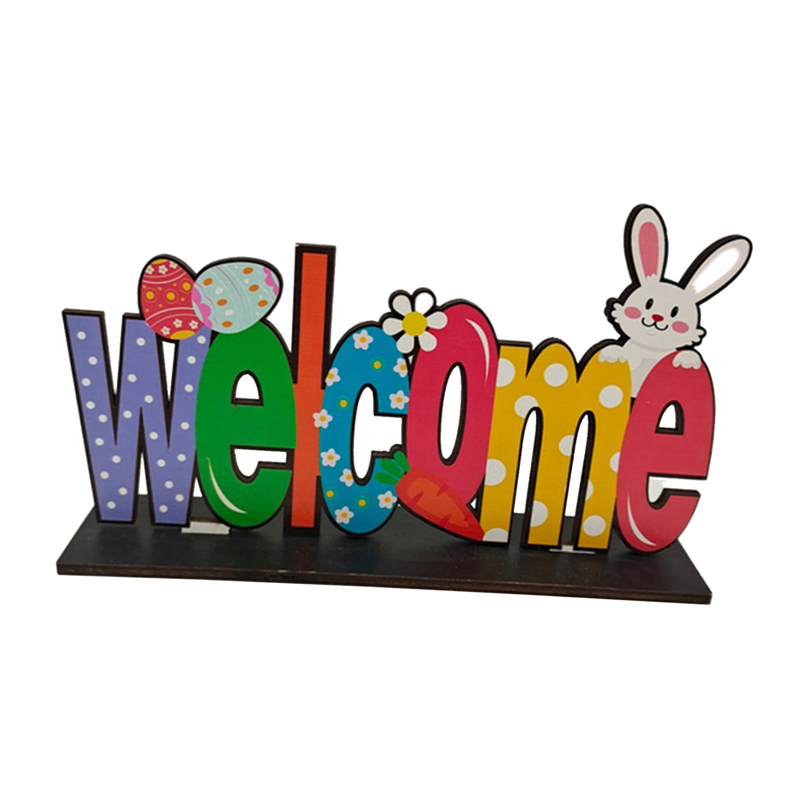 LumcQaQ Easter Egg Table Wooden Signs Happy Easter Block Decorations ...