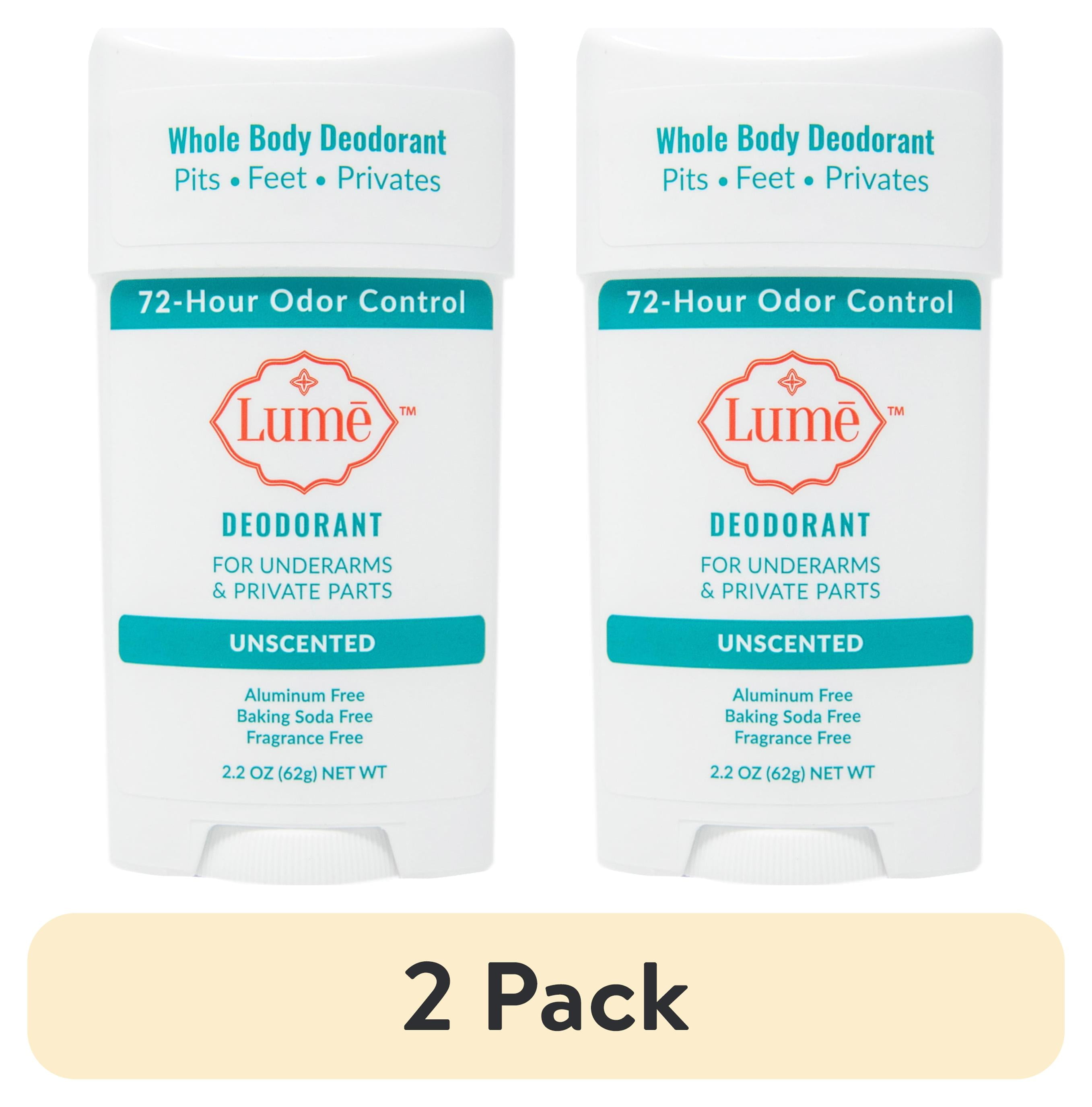 (2 pack) Lume Whole Body Deodorant Invisible Cream Stick Unscented ...