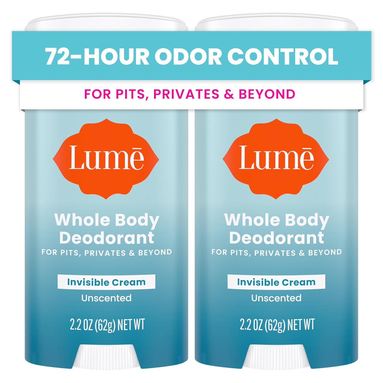 Lume Whole Body Deodorant - Invisible Cream Stick - 72 Hour Odor ...