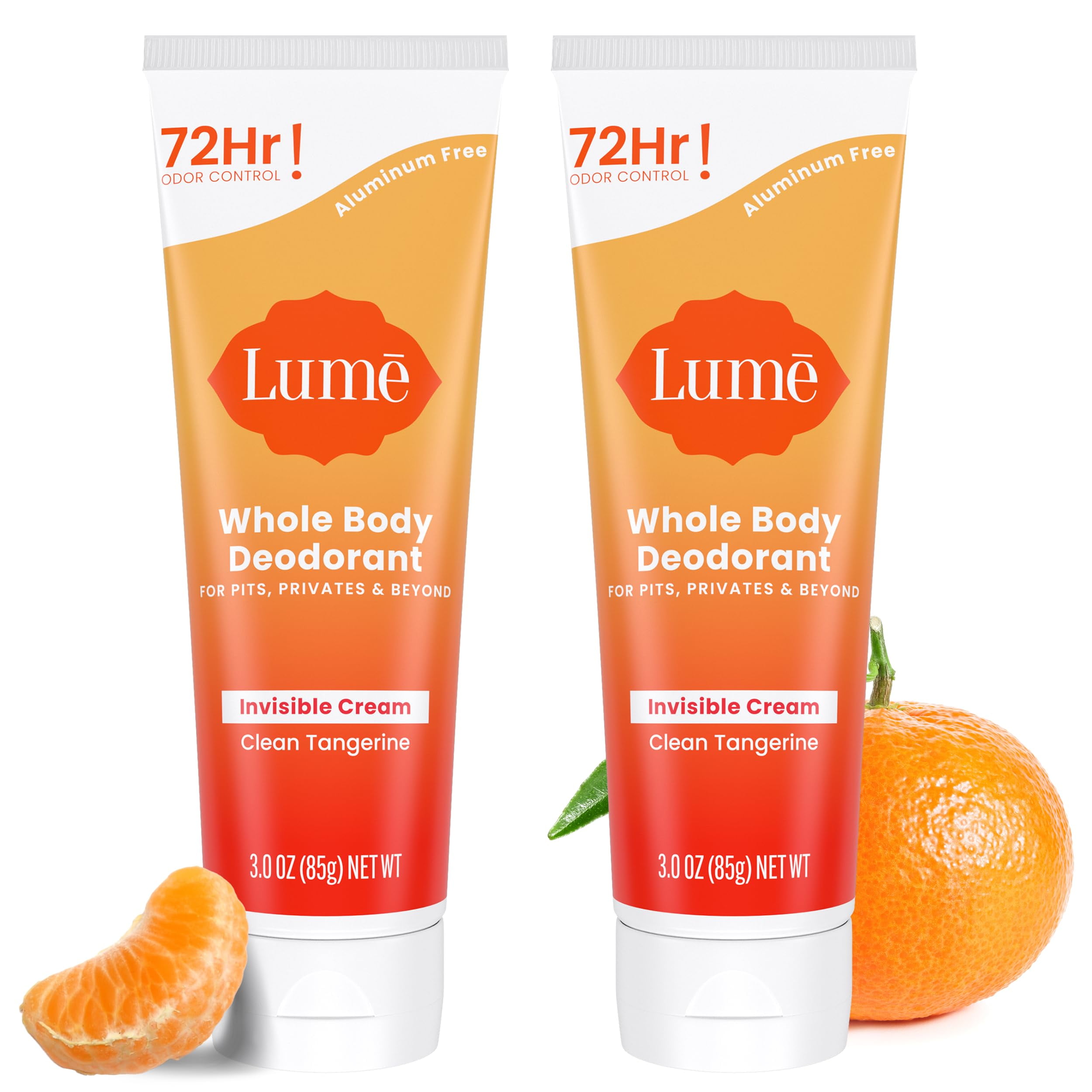 Lume Whole Body Deodorant - Invisible Cream Tube - 3.0 ounce (Pack of 2 ...