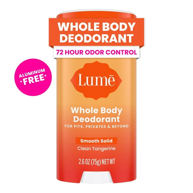 Lume Deodorant Stick for Women - Clean Tangerine 2.6oz - Aluminum Free - Whole Body Use ...