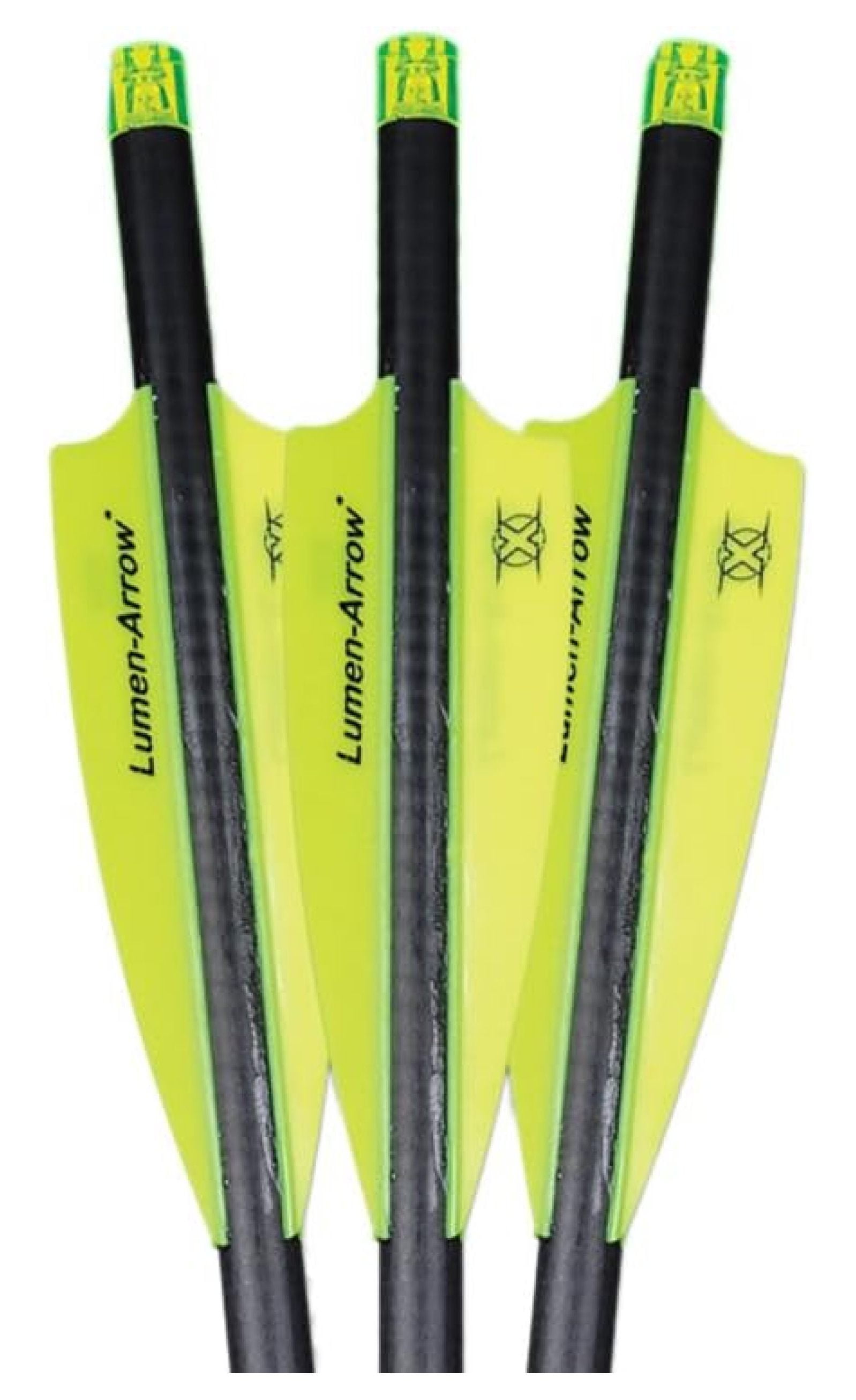 Lumen-Arrow 20-Inch Carbon Bolts with Flat Bolt End (3-Pack), Green ...