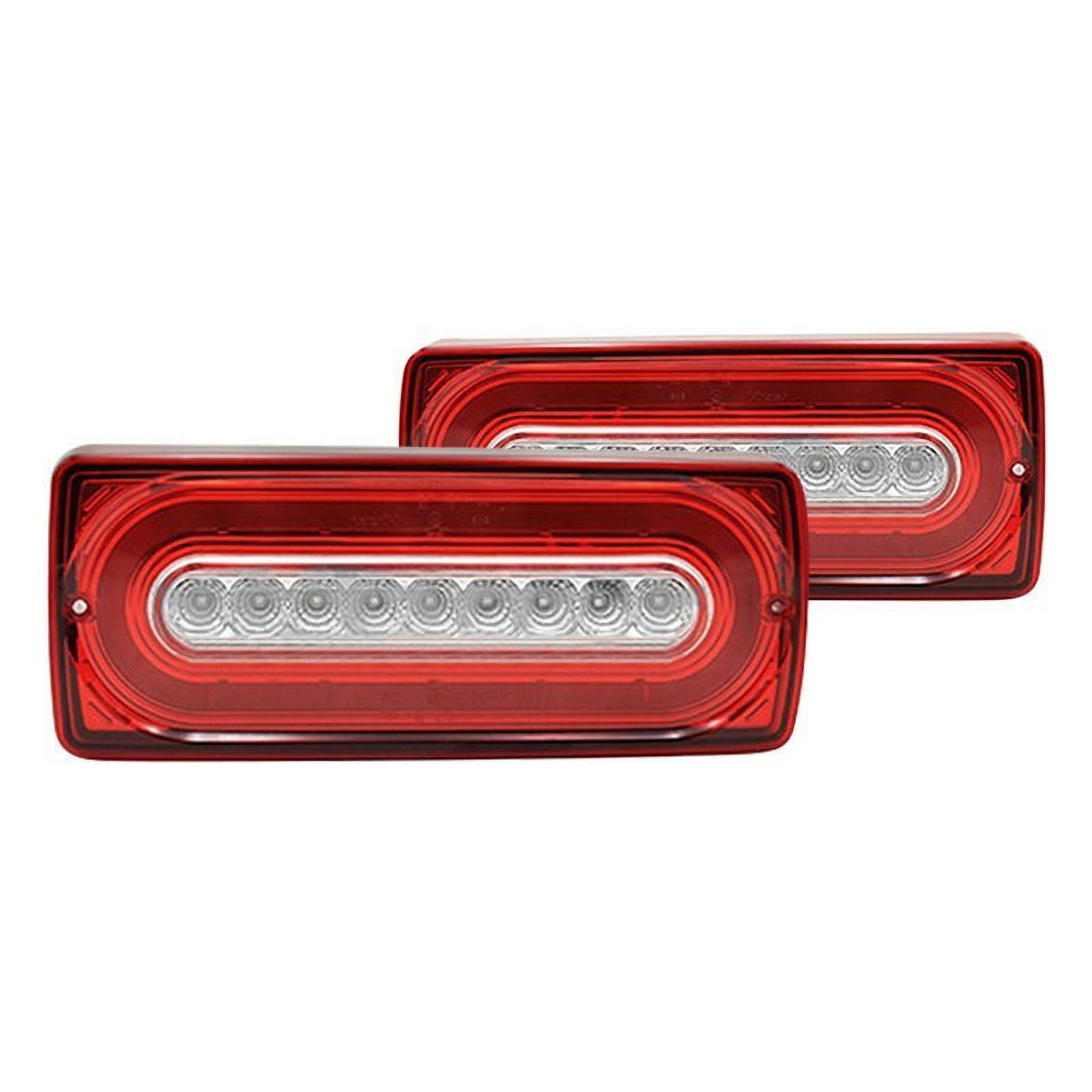 Lumen TLRDC-STAT - Chrome/Red Fiber Optic LED Tail Lights - Walmart.com