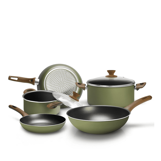 Lumenflon by saney ECO Aluminum 7-Pc. Nonstick Cookware Set Made in ...