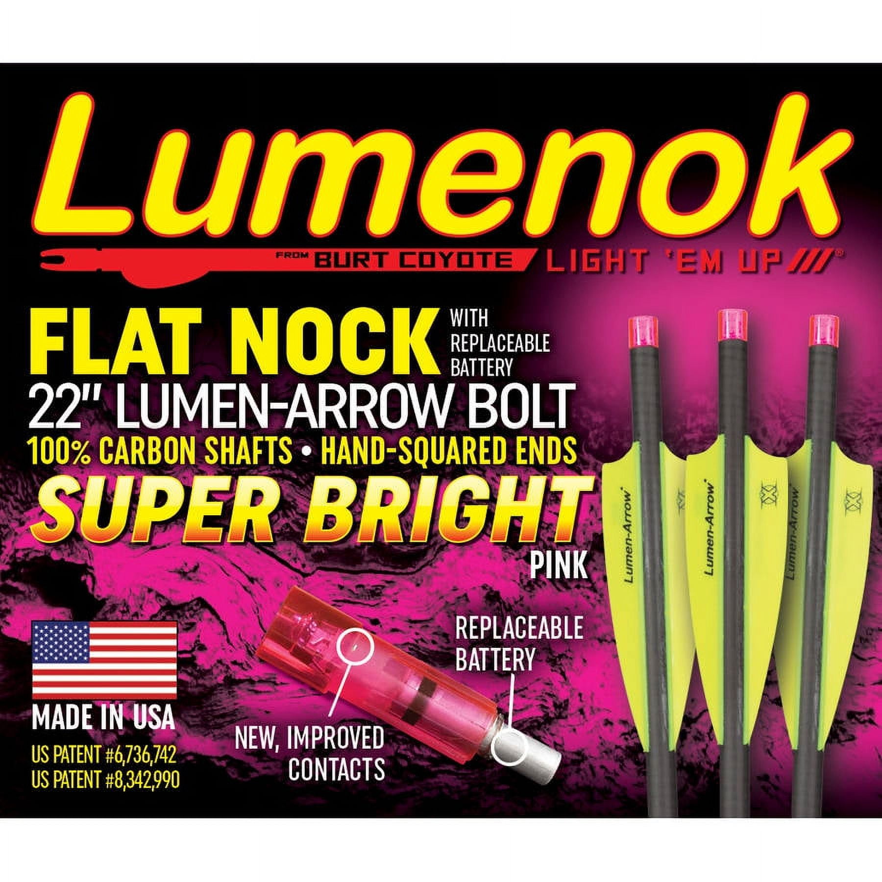 Lumenok 22in Carbon Bolt w/Flat Ends, 3-Pack, Pink - Walmart.com