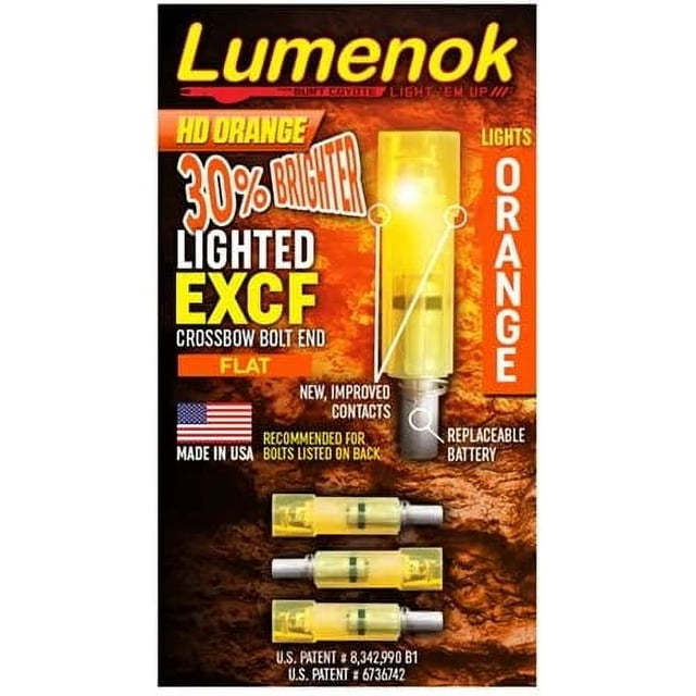 Lumenok Excalibur Diablo Firebolt Bolt End Flat HD Orange 3-pack -EXCF3 ...