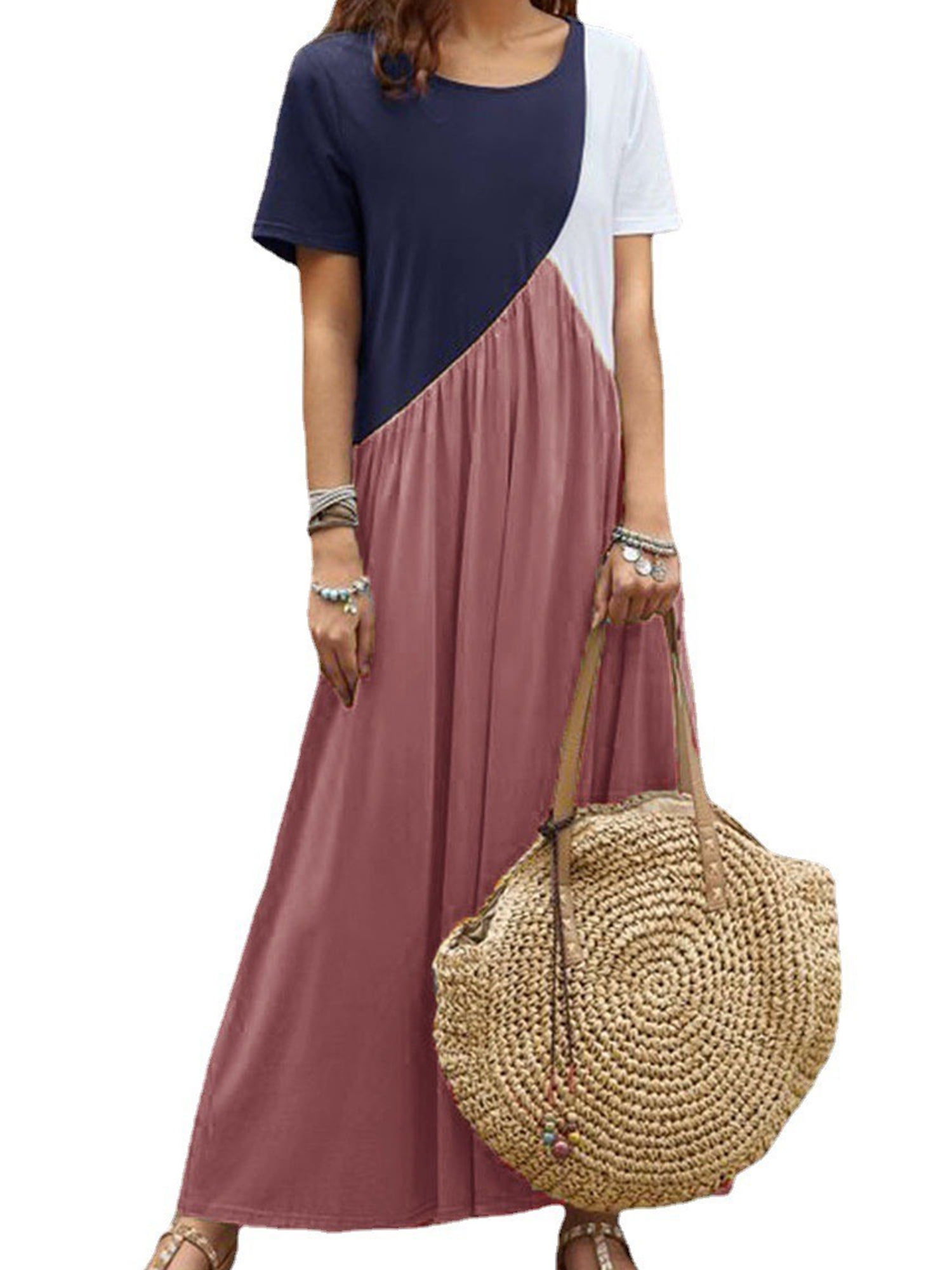 Lumento Ladies Sexy Street Summer Beach Sundress Kaftan Short Sleeve