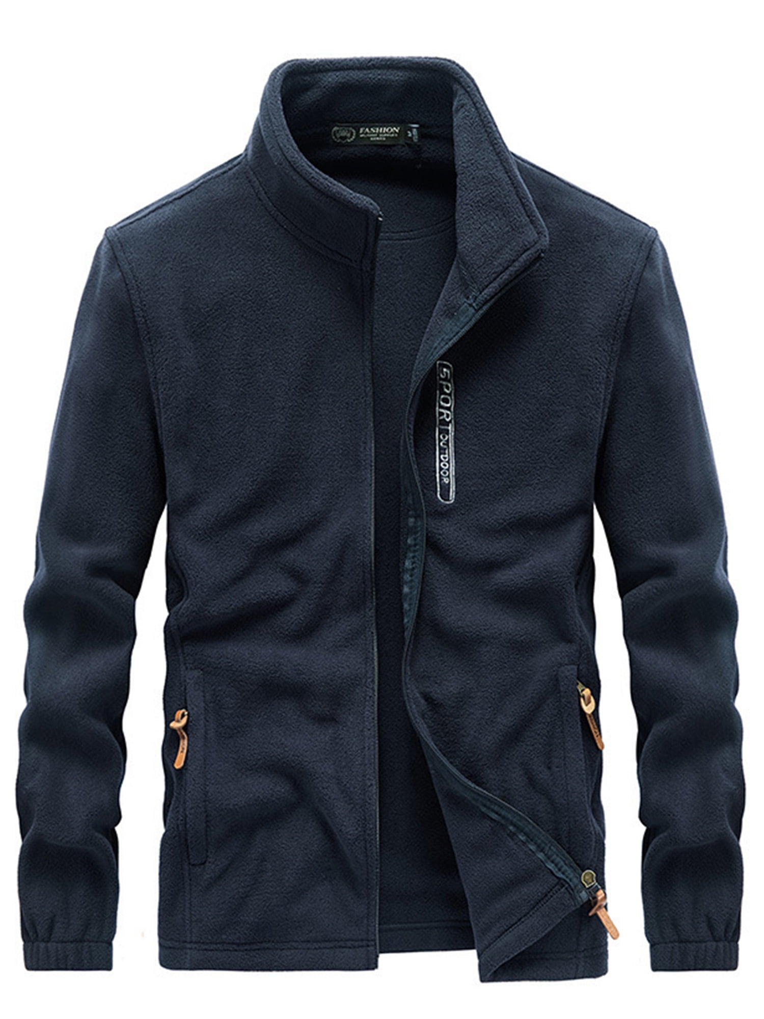 Lumento Mens Outwear Long Sleeve Sherpa Jackets Zip Up Fleece Jacket ...