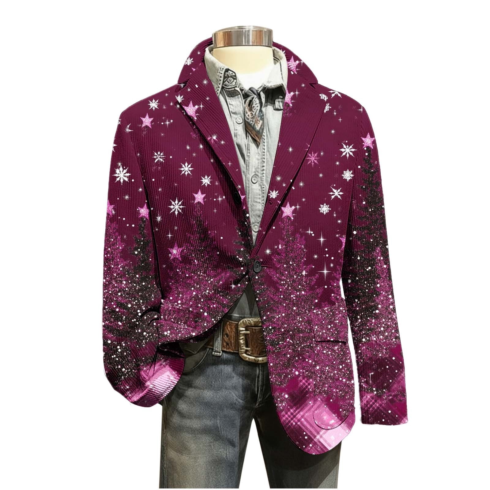 Lumeqa Christmas Blazer for Men Vintage Corduroy Ugly Jacket Funny Xmas ...