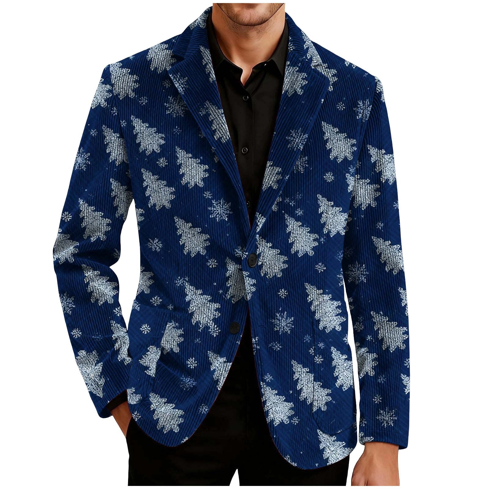 Lumeqa Christmas Blazer for Men Vintage Corduroy Ugly Jacket Funny Xmas ...