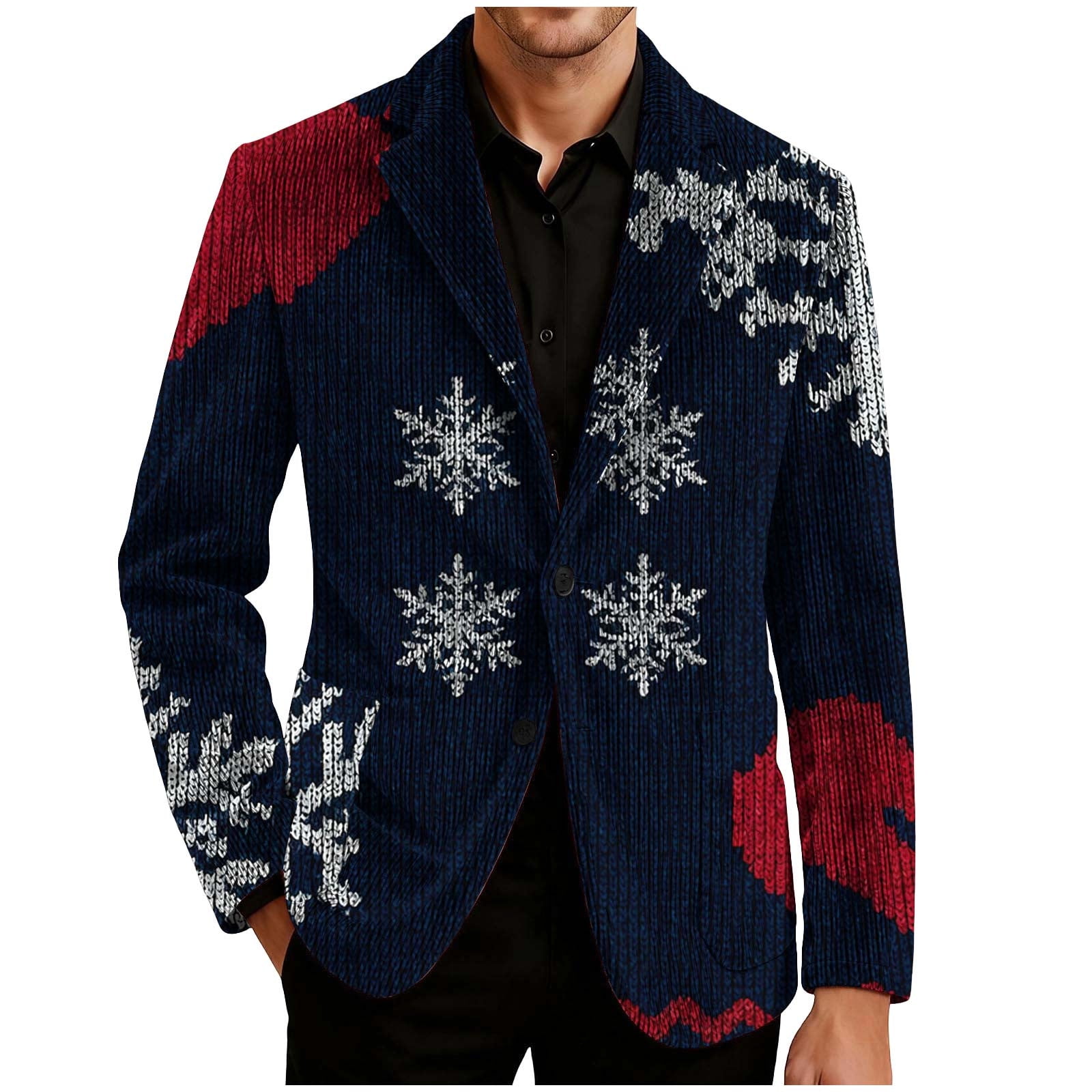 Lumeqa Christmas Blazer for Men Vintage Corduroy Ugly Jacket Funny Xmas ...