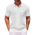 Lumeqa Mens Short Sleeve Mesh Knit Polo Shirt Casual Shirts for Men ...