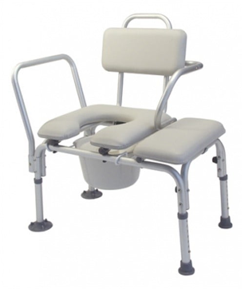 Lumex 7958A Padded Commode Transfer Bench with Tub Clamp, Swing Arm ...