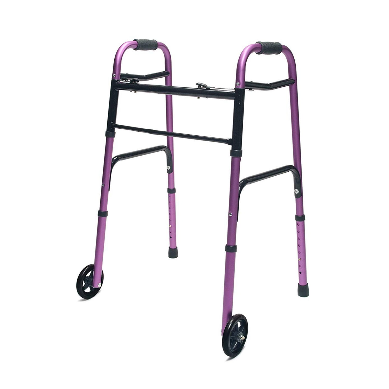 Lumex Everyday Adult Walker Walking Aid with 5" Front Wheels & Glide ...