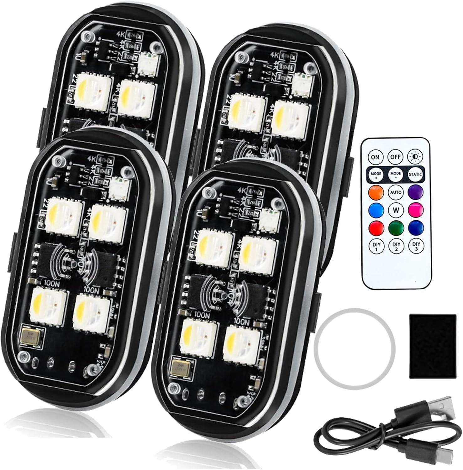 Lumex Flux – Wireless LED Light with Remote Control, 8 Colors, 10 Flash ...