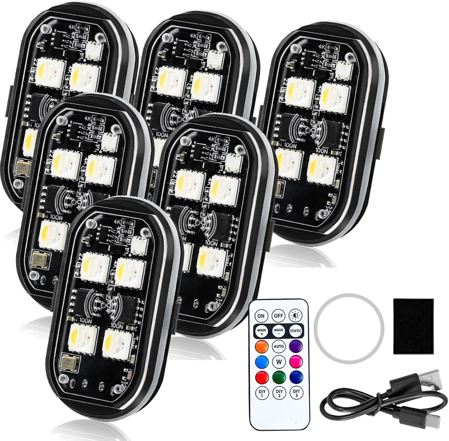 Lumex Flux – Wireless LED Light with Remote Control, 8 Colors, 10 Flash ...