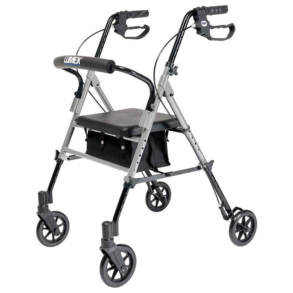 Lumex Set N' Go Adjustable Rollator-Silver Seat Height Adjusts From 18 ...