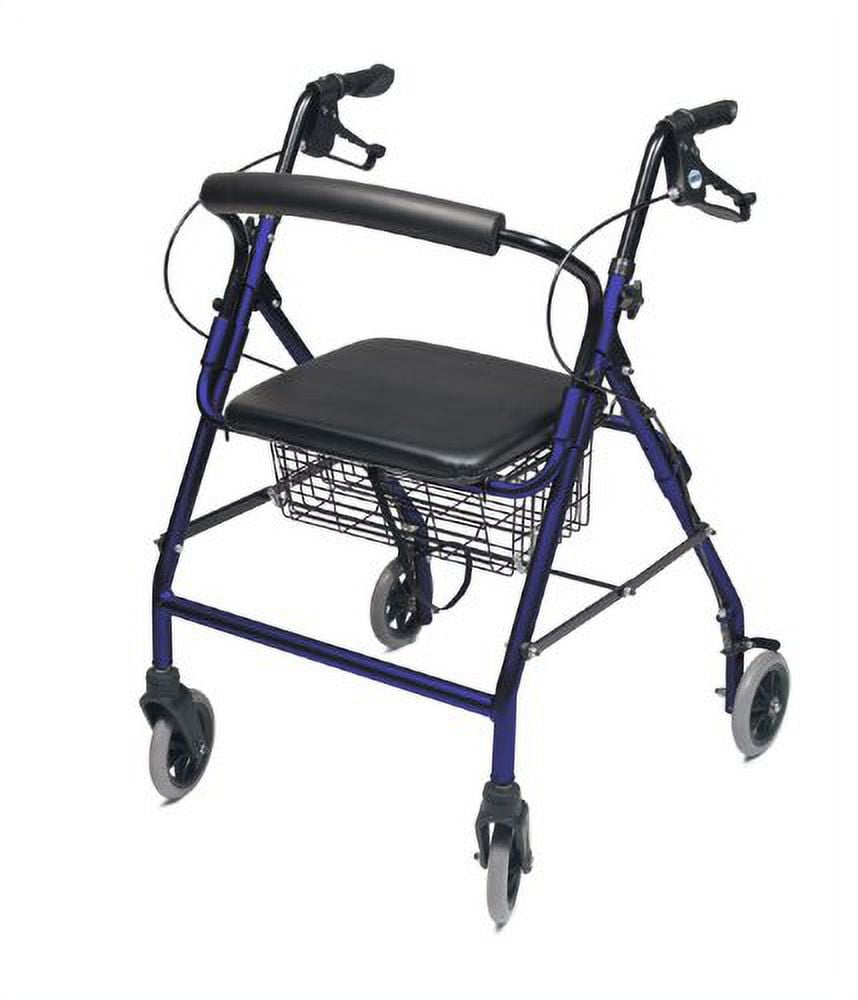 Lumex Walkabout Wide Rollator with Seat - Wide 15.5" Seat with 350 lb ...