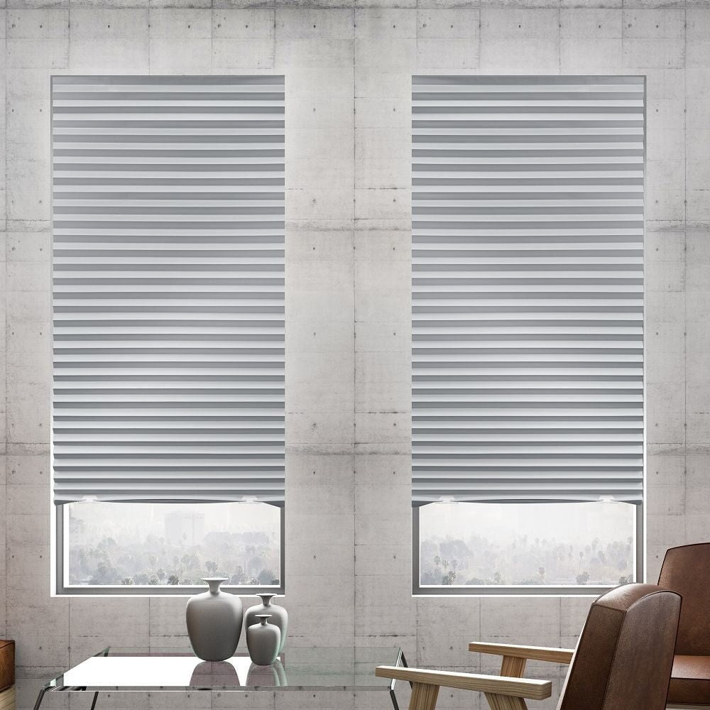 Lumi Cordless White PP Room Darkening Temporary Pleated Shades (6-PK ...