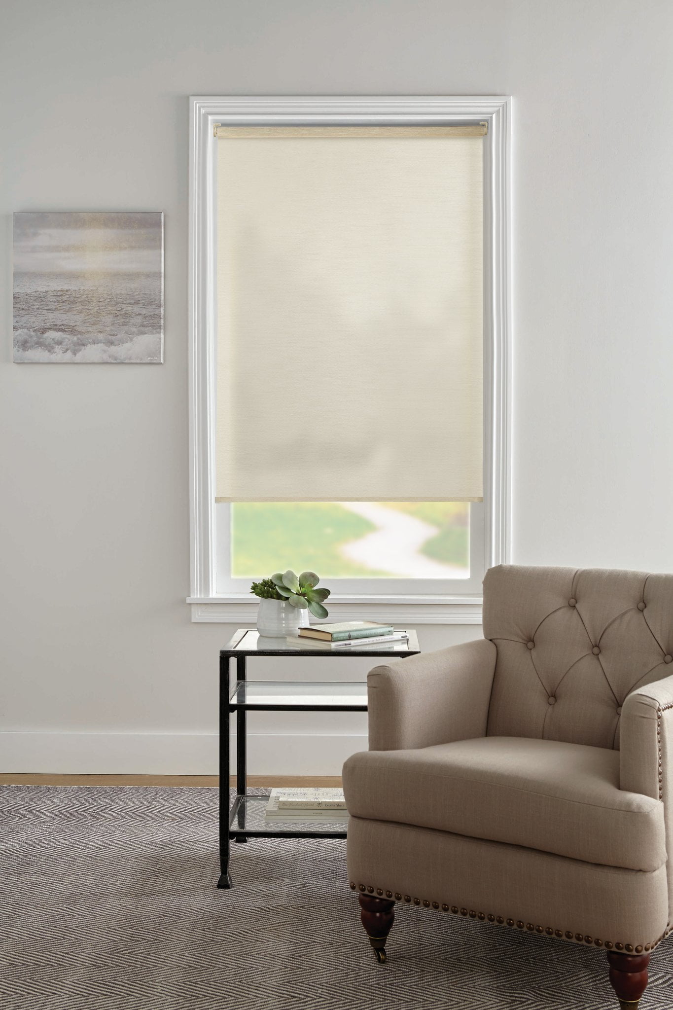 Free Shipping! Lumi Cordless Slow Release Fabric Roller Shade 72x72 ...