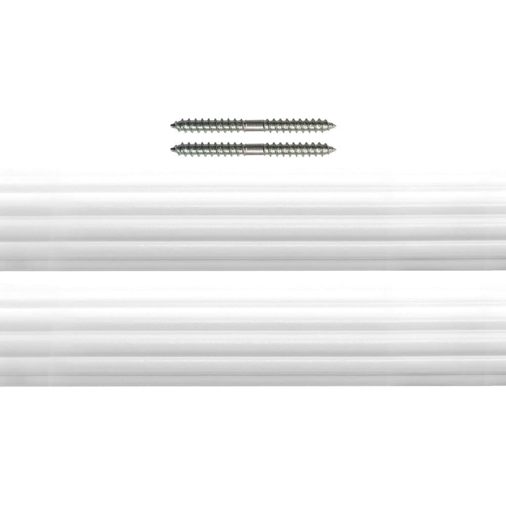 Lumi Mix & Match 1-3/8 in. Wood Single Curtain Rod, White, 8FT (2-piece ...