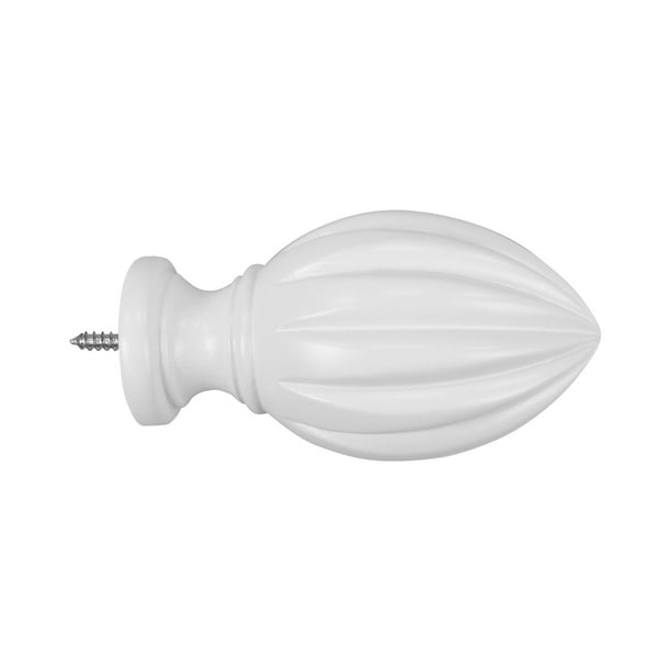 Lumi Mix and Match Wood Bullet Finials in White for 1-3/8 in. dia. wood ...
