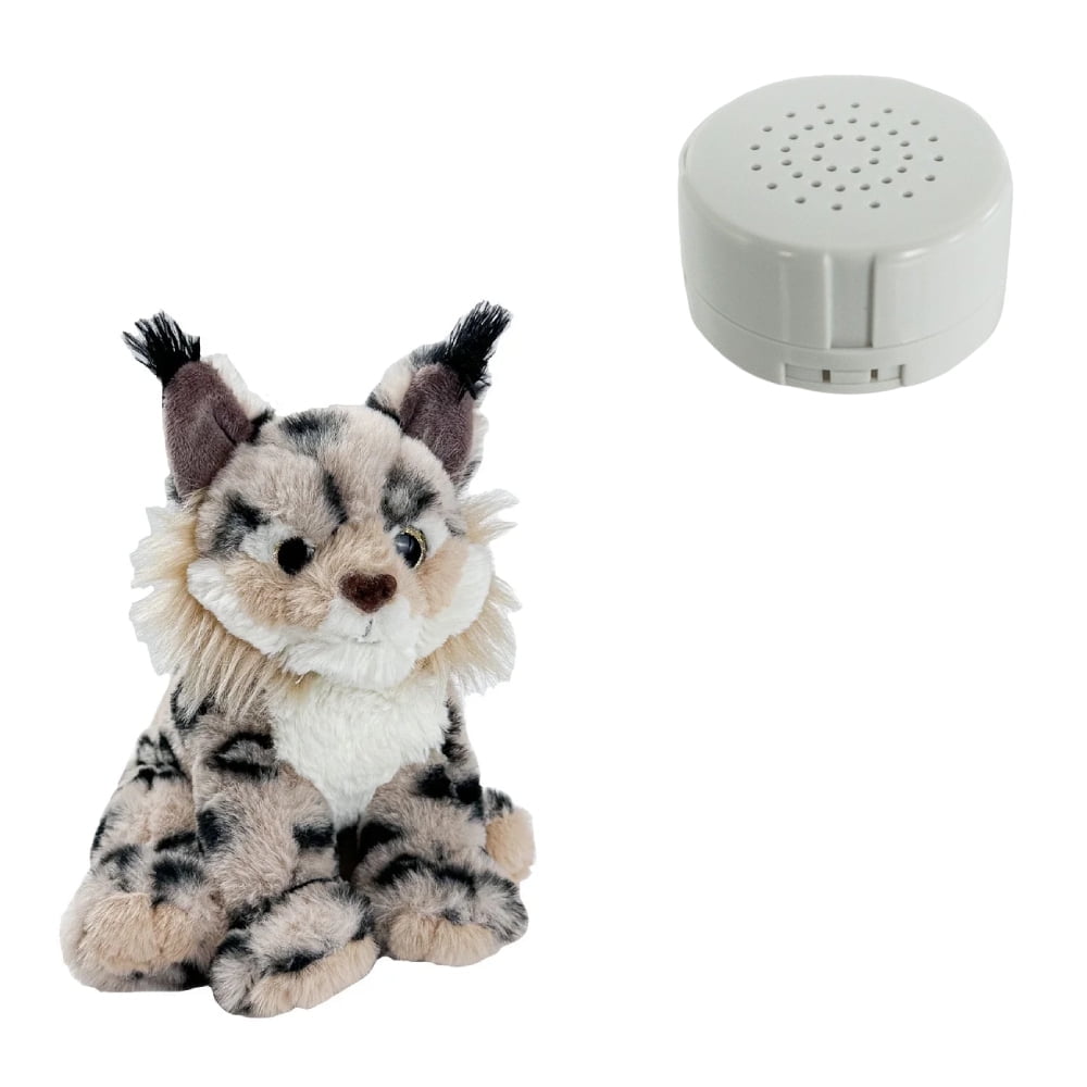 Lumi the Lynx 8 inch Plush Toy with Recorder - Eco-Friendly Interactive Stuffed Animal for Kids ...
