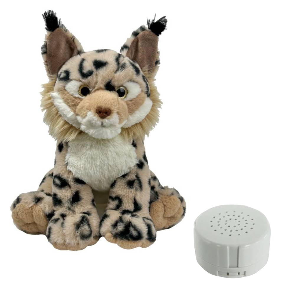 Lumi the Lynx with Recorder - 16 inch Valentine Plush Toy Soft Stuffed Animal Interactive Gift ...