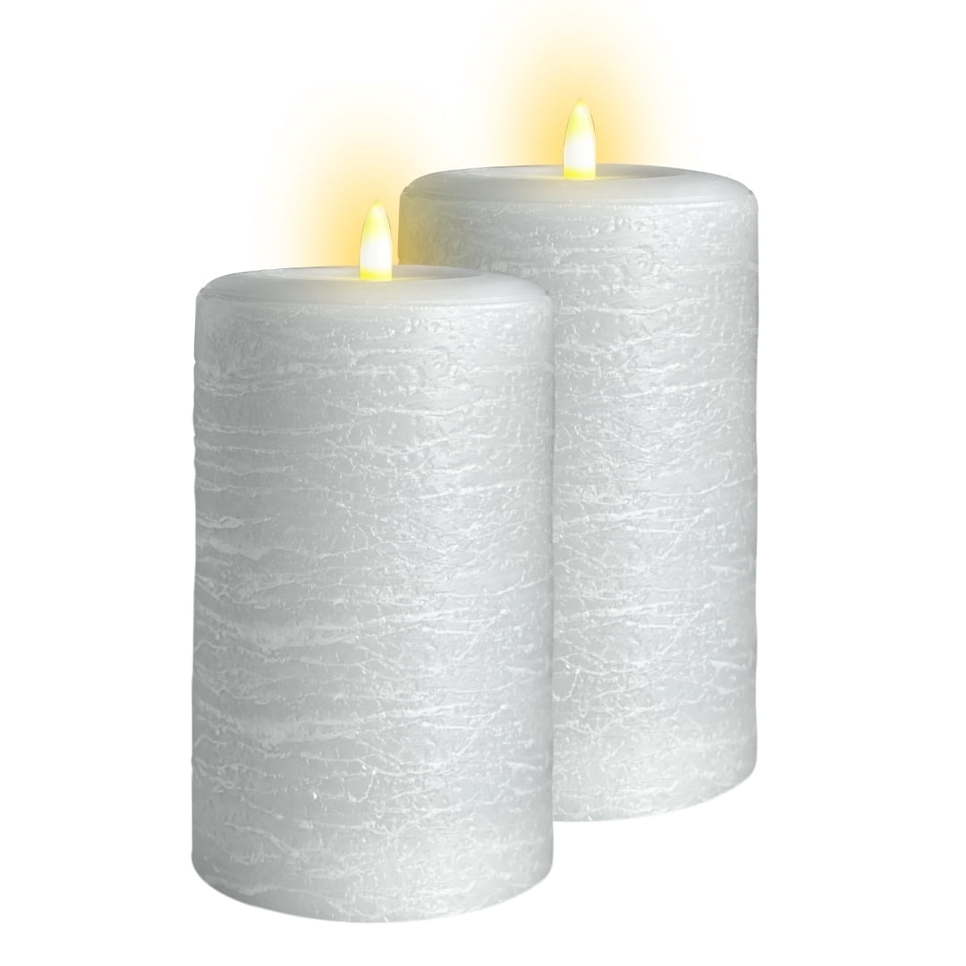 LumiPur Signature Natural Glow Flameless Wax Pillar 2 Pack LED Candles ...